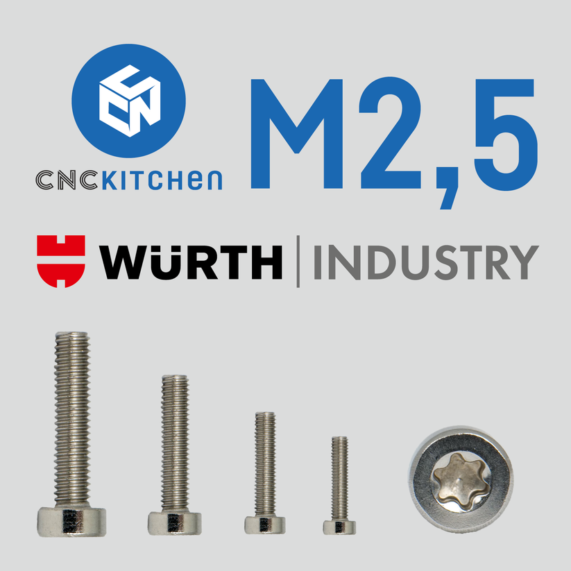 M2.5 Screw, TX8, stainless steel AISI 304, low head – CNCKitchen