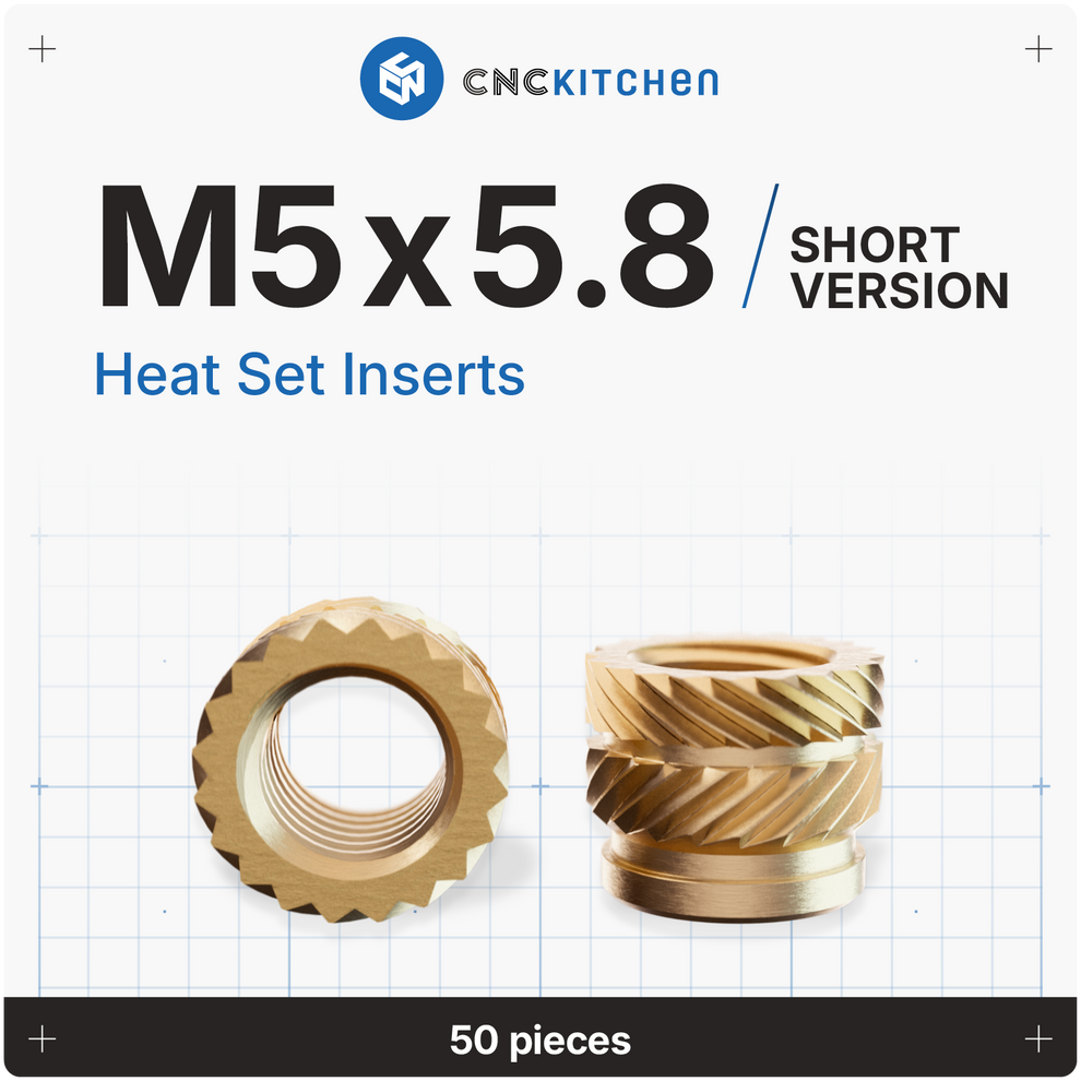 Original CNC Kitchen Gewindeeinsatz / Heat Set Insert M5 Short 50 Stk ...