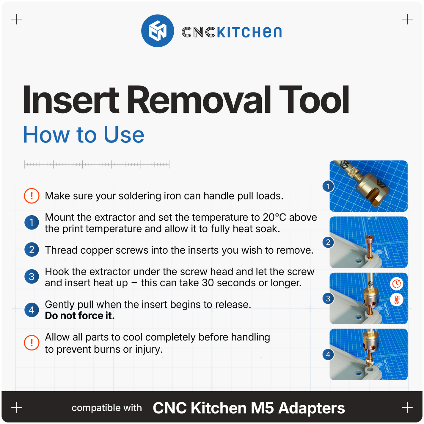 Insert Removal Tool V2 for M2, M2.5 & M3 – CNCKitchen