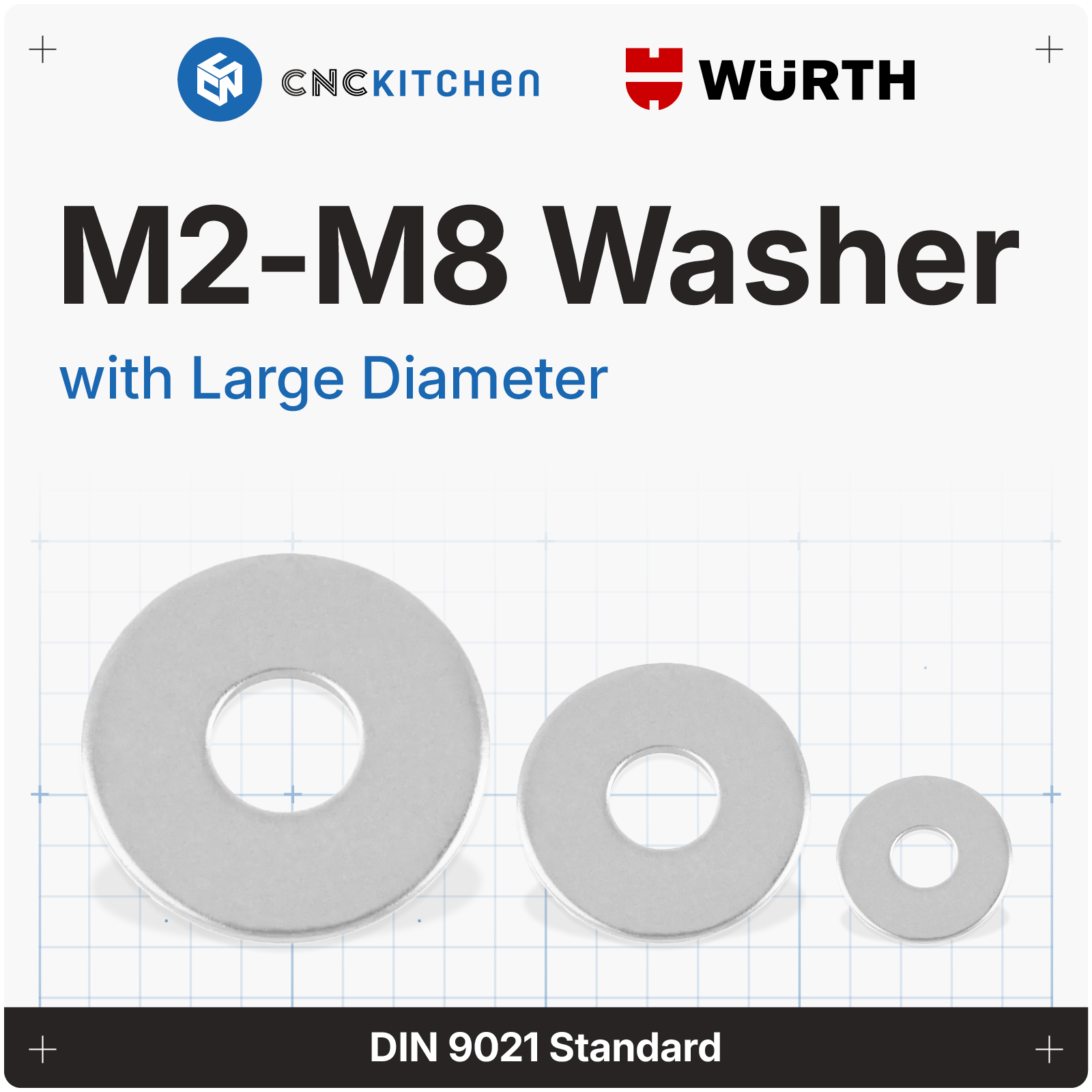 Washers with large diameter, M2-M8 – CNCKitchen